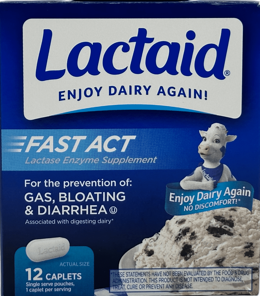 Lactaid Lactase Enzyme Supplement - 12 Caplets